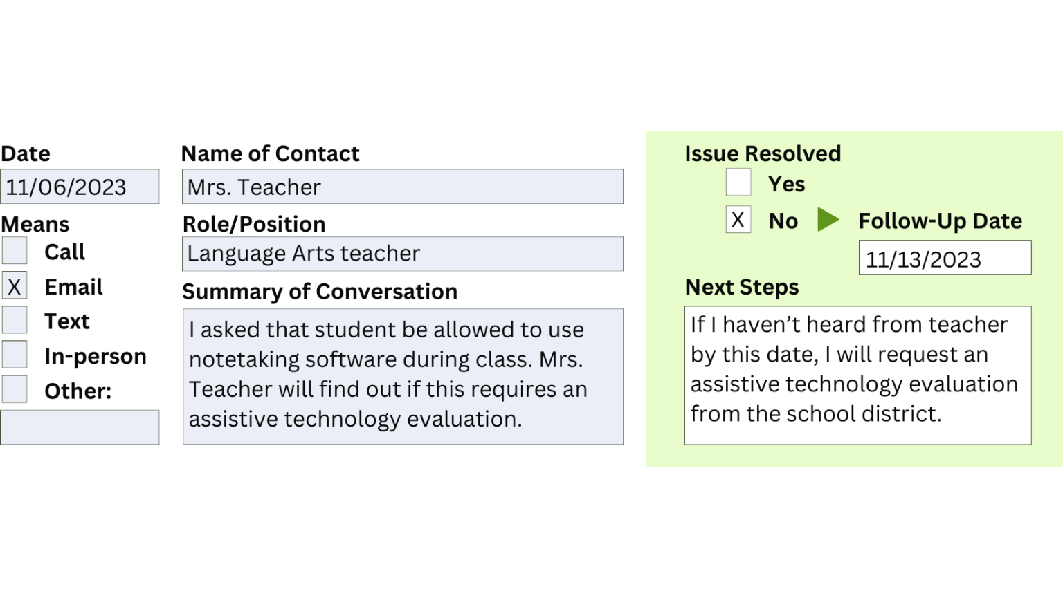 Communication Log - PAVE