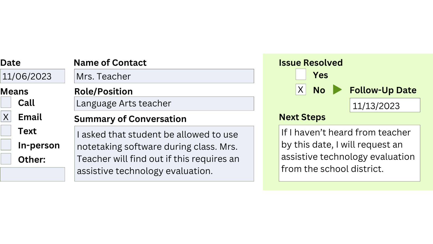 Communication Log - PAVE